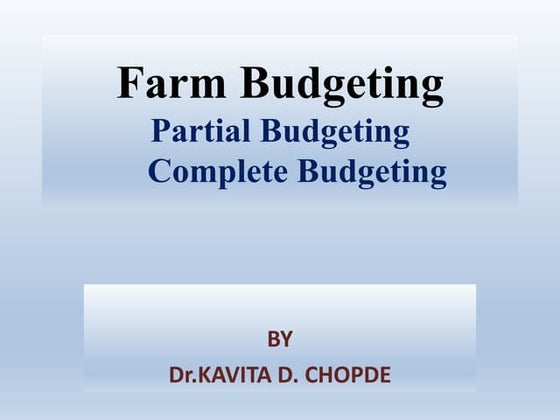 Lecture 16 Farm Planning | PPT