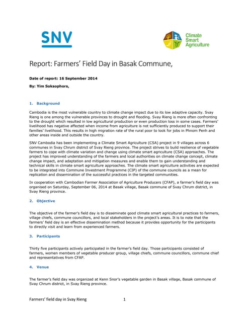 Farmers Field Day Report | PDF