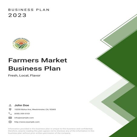 farmers market business plan example.... | PDF