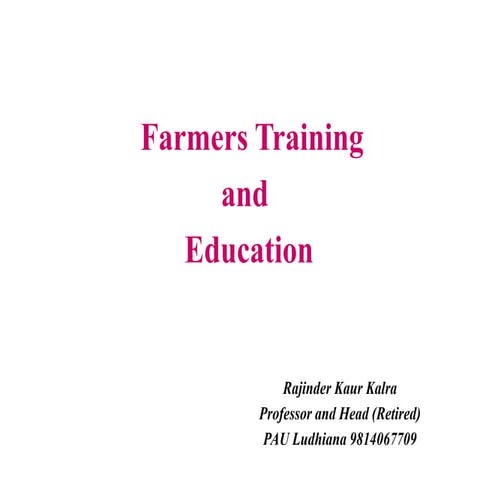 Farmers training | PPTX
