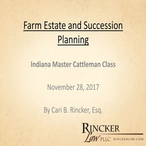 Farm Estate and Succession Planning | PPTX