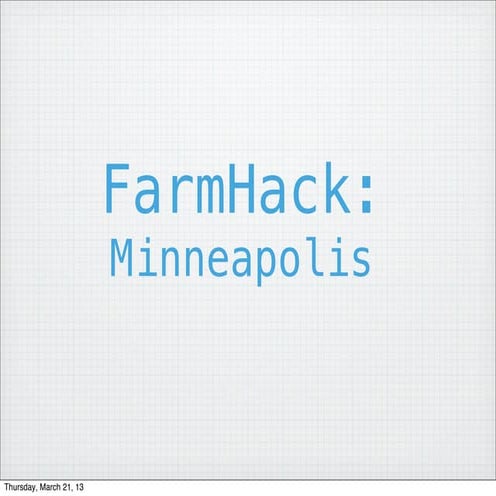 Farm Hack Minneapolis | PDF