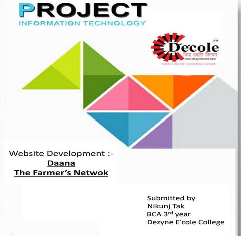 Nikunj Tak ,Project on HTML and CSS (Farming website) ,Final Year BCA ,Dezyne E'cole College | PDF