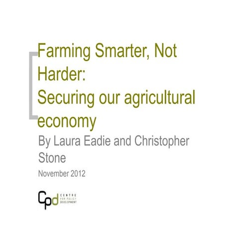 Farming smarter, not harder—presentation for launch | PPT