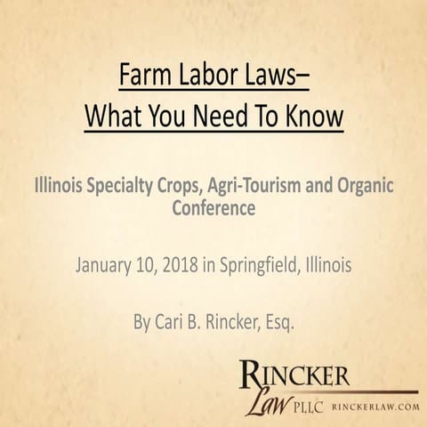 Farm Labor Laws: What You Need to Know | PPTX