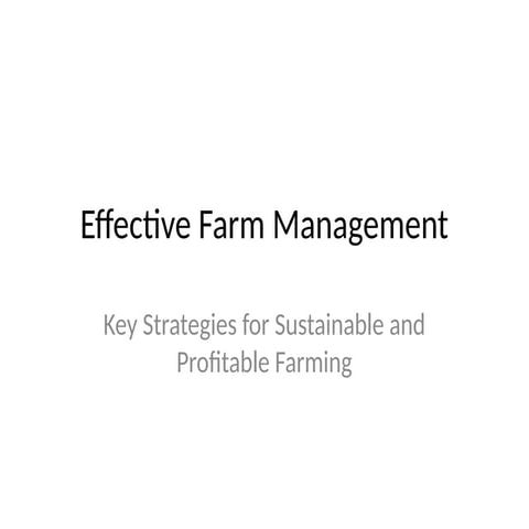 Lecture 16 Farm Planning | PPT