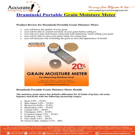 Determination of seed moisture content | PPT