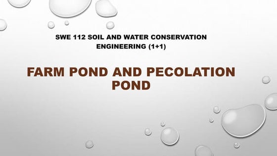 FARM POND DESIGN AND ITS COST ESTIMATION | PPTX