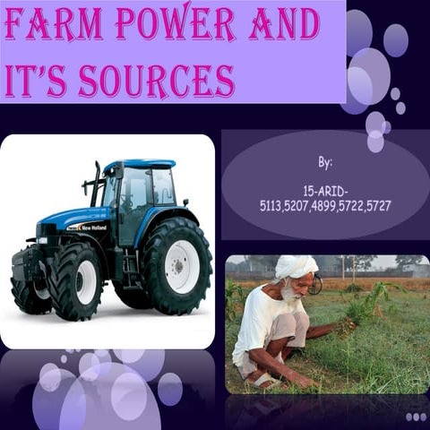 Farm power and its sources | PPT