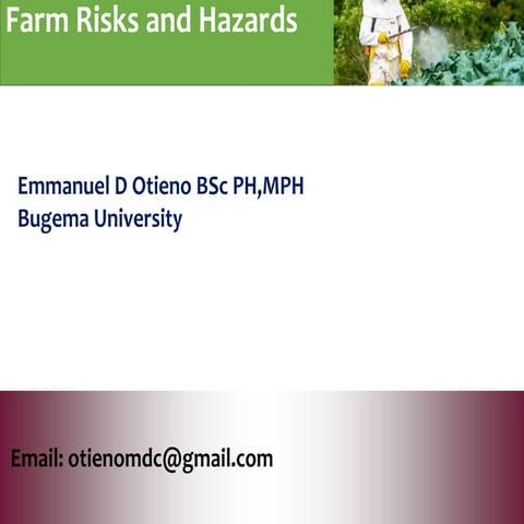 Occupational Safety, Health and Environment for the Agricultural ...