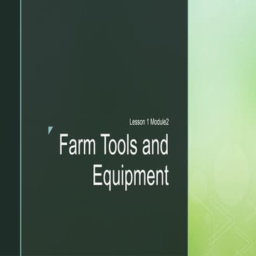 Basic Farm Tools | PDF