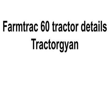 Farmtrac 60 | PPT