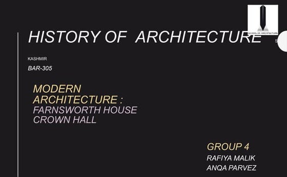 Farnsworth house Construction Details | PPT