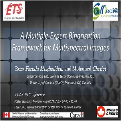 A Multiple Expert Binarization Framework For Multispectral Images Ppt