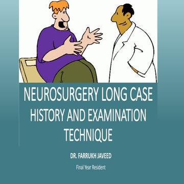 Farrukh neurosurgery long case history & examination technique | PPTX