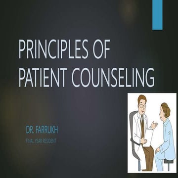 Principles of Patient Counseling | PPTX
