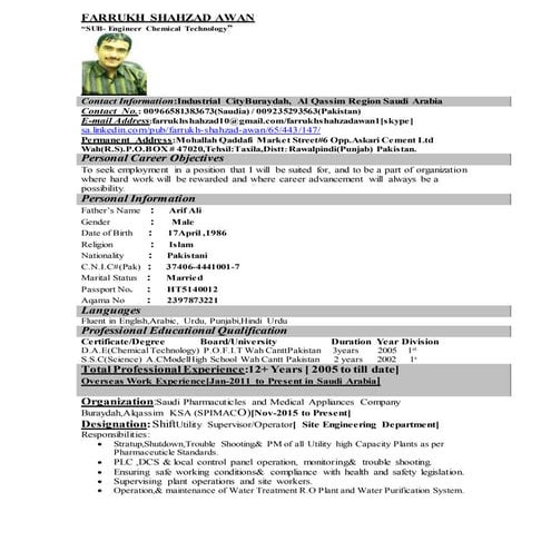 Farrukh cv | DOCX