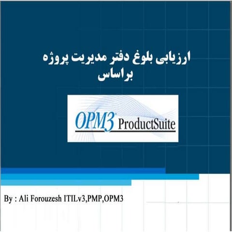 PMO Maturity Assessment using OPM3 Productsuite | PDF