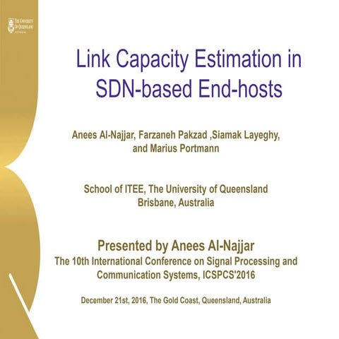 Link Capacity Estimation in SDN-based End-hosts | PPT
