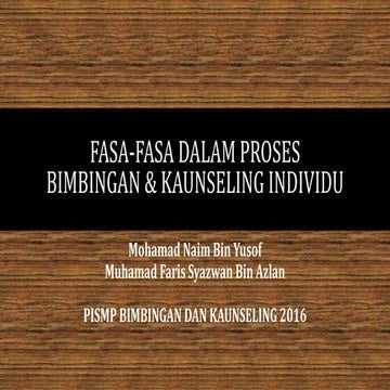 Fasa-fasa Dalam Proses Kaunseling Individu | PPTX