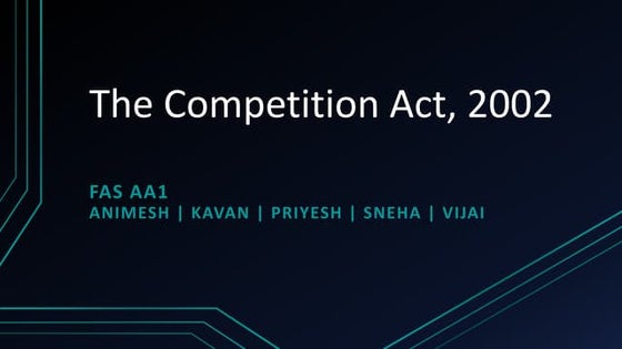 Competition Act 2002 | PPT