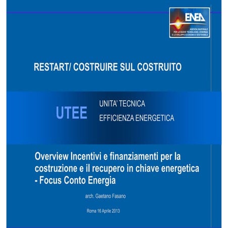 Incentivi efficienza energetica | PPT