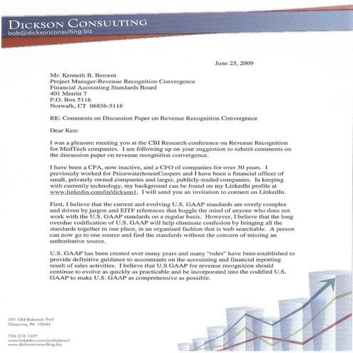 Comments to FASB on revenue recognition convergence | PDF