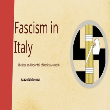 fascism in italy.pptx by hitler and Nizism in Germany | PPT