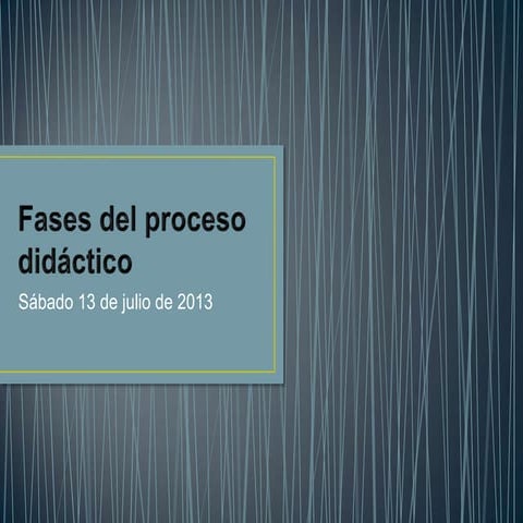 Fases del proceso didáctico | PPTX
