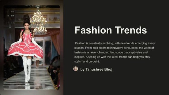 Introduction to Exploring Latest Fashion Trends | PPT