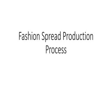 Fashion spread production process | PPT