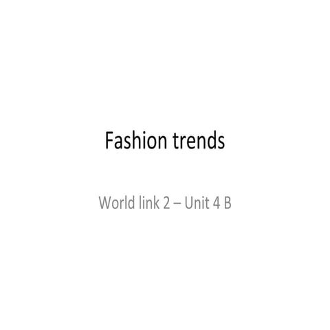 Fashion trends | PPT