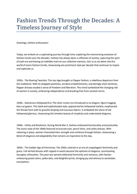 The Evolution of Fashion Trends A Journey Through Decades.pptx ...