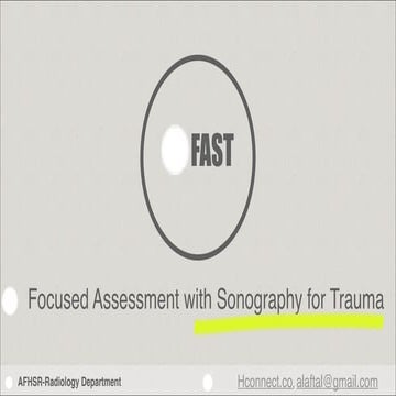 focused assessment with sonography for trauma | PDF