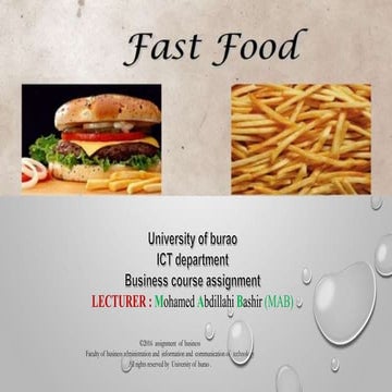 Fast food presentation | PPT