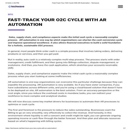 Fast-Track Your O2C Cycle With AR Automation - Techwave.pdf