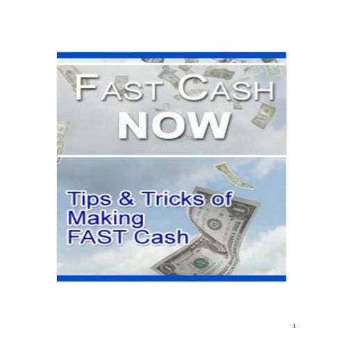 Fast cash now | PDF | Career Advice | Careers