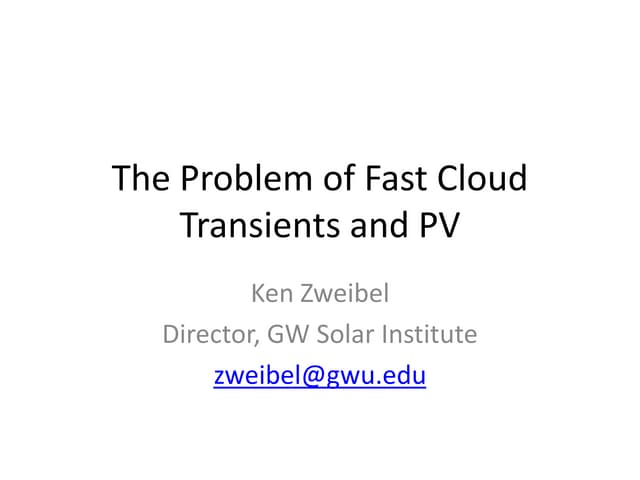 Fast Cloud Transients Ppt
