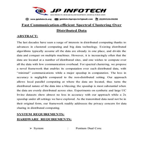Fast Communication Efficient Spectral Clustering Over Distributed Data Pdf