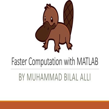Faster Computation With Matlab Ppt