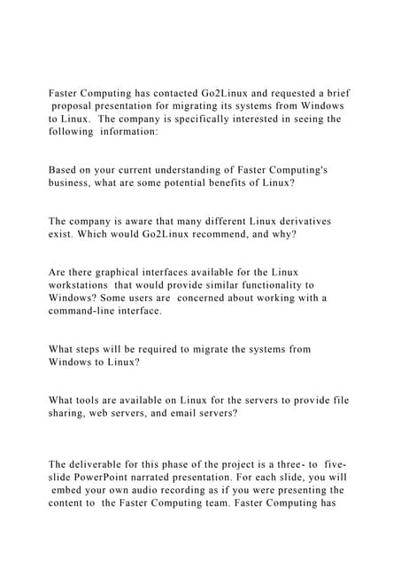 Linux Implementation Proposal Migration Proposal Presentation (.docx | Operating Systems ...