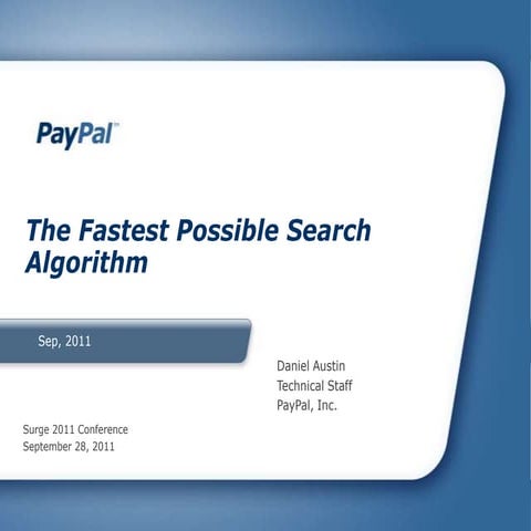 The Fastest Possible Search Algorithm Ppt 1017