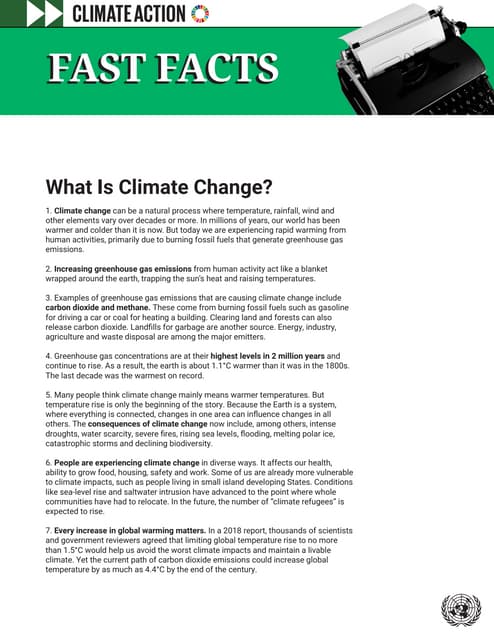 Climate Climate change refers to long-te | PPT