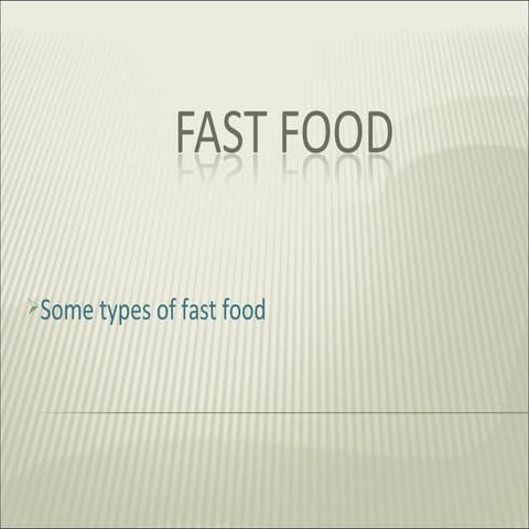 Fast Food | PPT