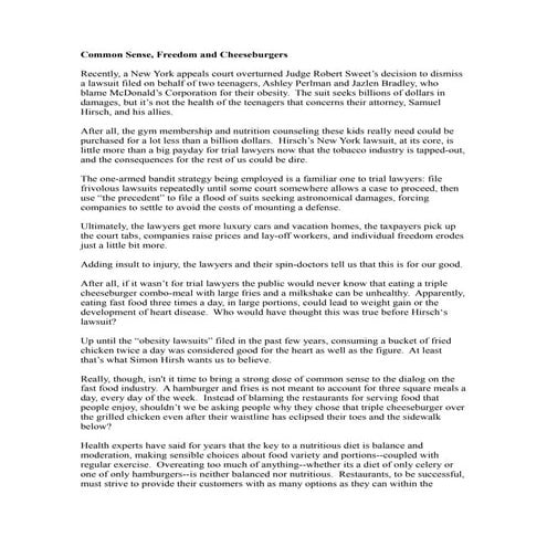 McDonald's ESL debate topic for Intermediate/Advanced | PPT