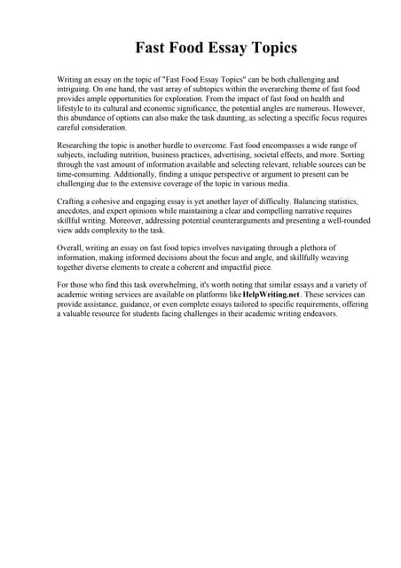 Fast Food Essays.pdf