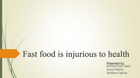 Fast food presentation | PPTX | Food & Drink