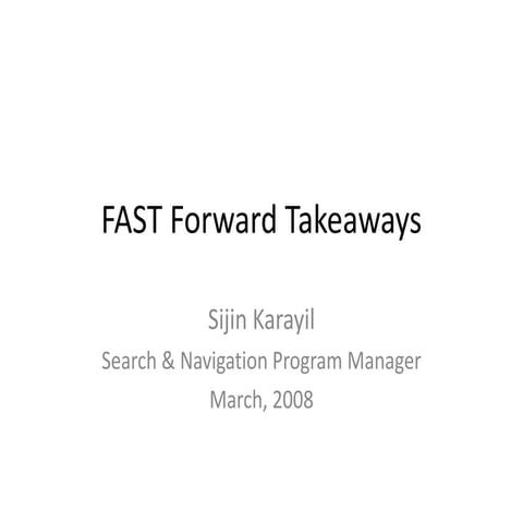 Fast Forward Conference Takeaways | PPTX