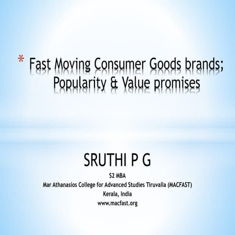 Fast moving consumer goods brands | PPTX