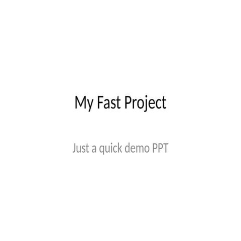 Very very very fast project for School students | PPTX